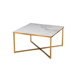Diivanilaud CT 2509 valge marmor/kuldne - Rug Meбeль