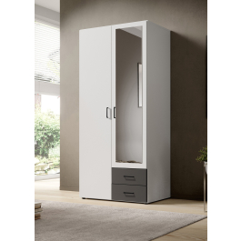 Riidekapp BASE 2 valge/grafiit - Rug Mööbel