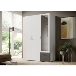 Riidekapp BASE 3 valge/grafiit - Rug Mööbel