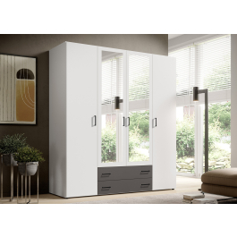 Riidekapp BASE 4 valge/grafiit - Rug Mööbel